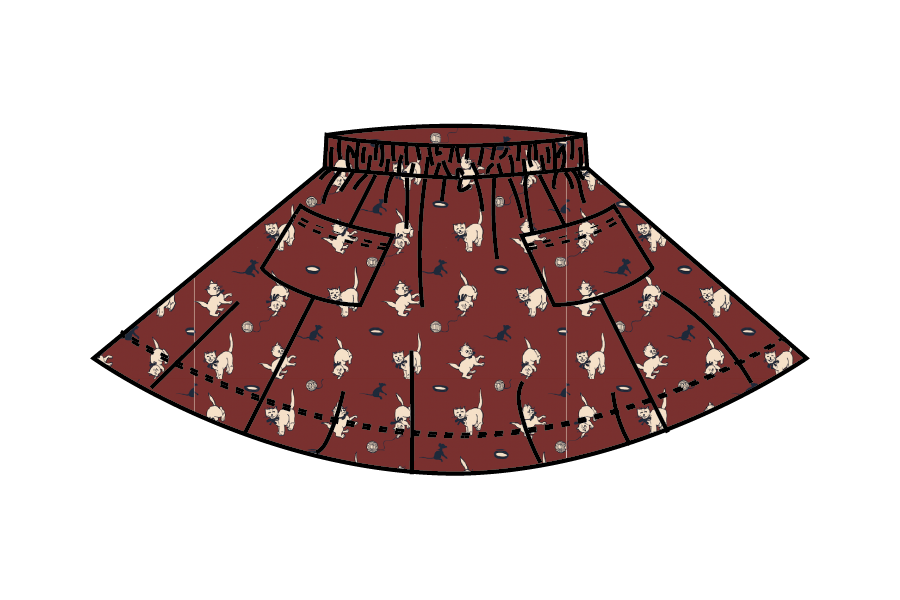 >Misha & Puff Circle Skirt - Madder Root Cat & Mouse – Mom Loves Me ...
