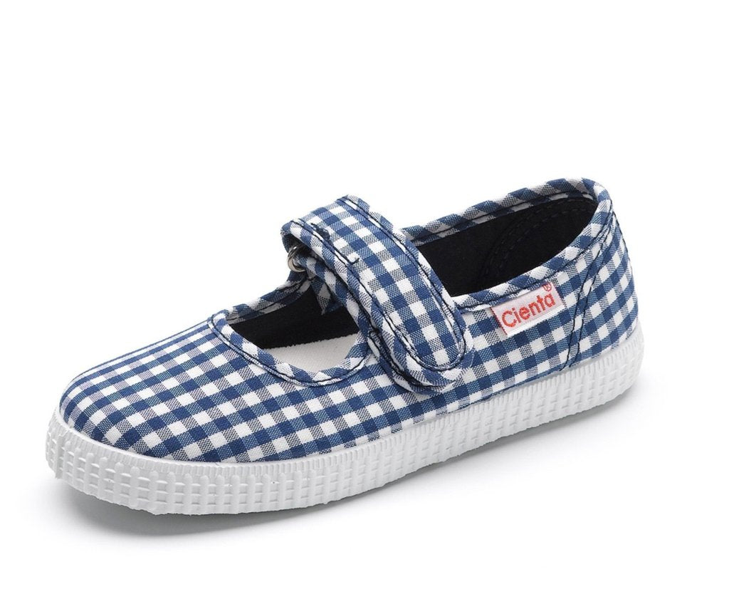 Cienta Kids Girl Navy Gingham Sneaker – Mom Loves Me Children Boutique